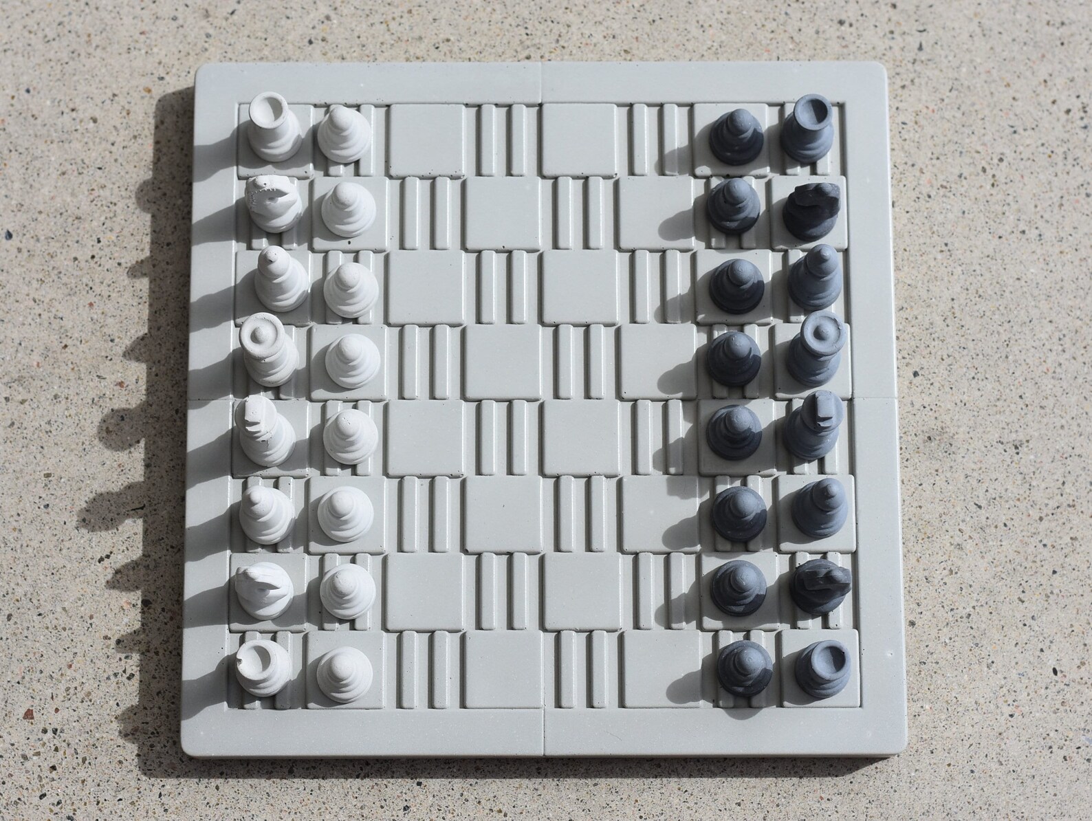Concrete Chess Set Handmade Chess Board With Pieces Unique | Etsy