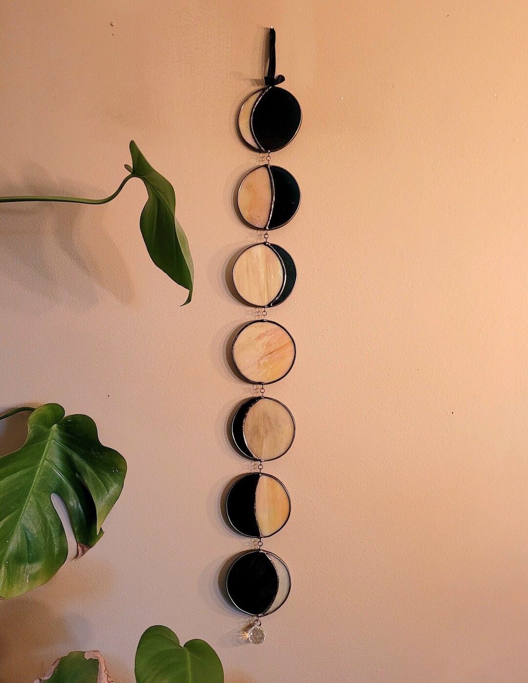 Phases of the Moon Stained Glass Hanger, Sun Catcher, Wall Decor, Moon ...