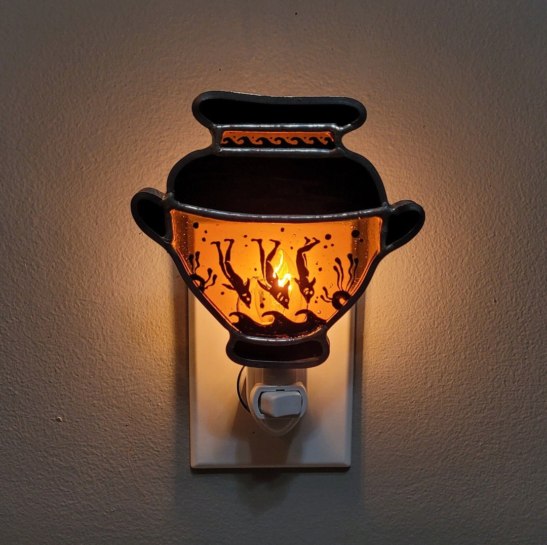 Ancient Greek Vase, Night Light, Stained Glass, Etruscan, Black Figure ...