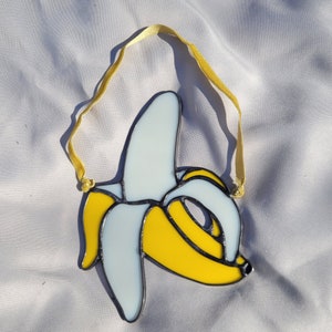 Banana Sun Catcher, Banana Stained Glass, Eclectic Home Decor, Fruit ...
