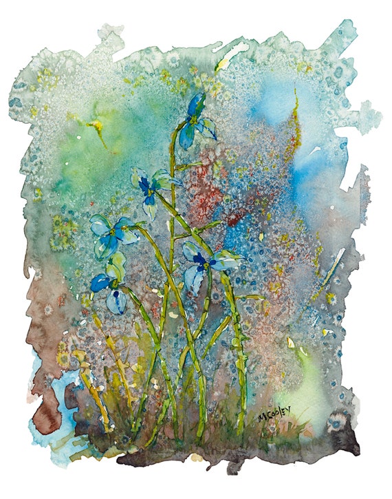 Blue 14 X 11 Watercolor Watercolor Print Fine Art | Etsy