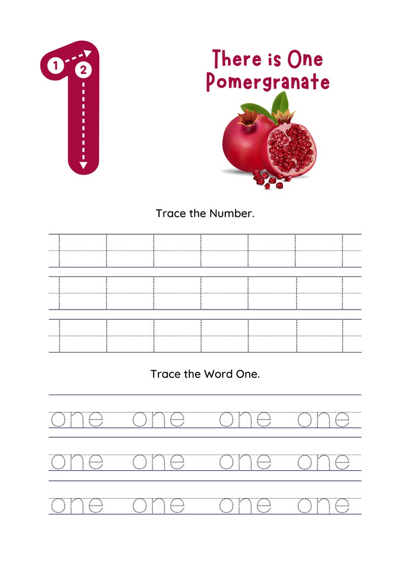 Count Numbers, Printable Kindergarten Activities, Trace Number ...