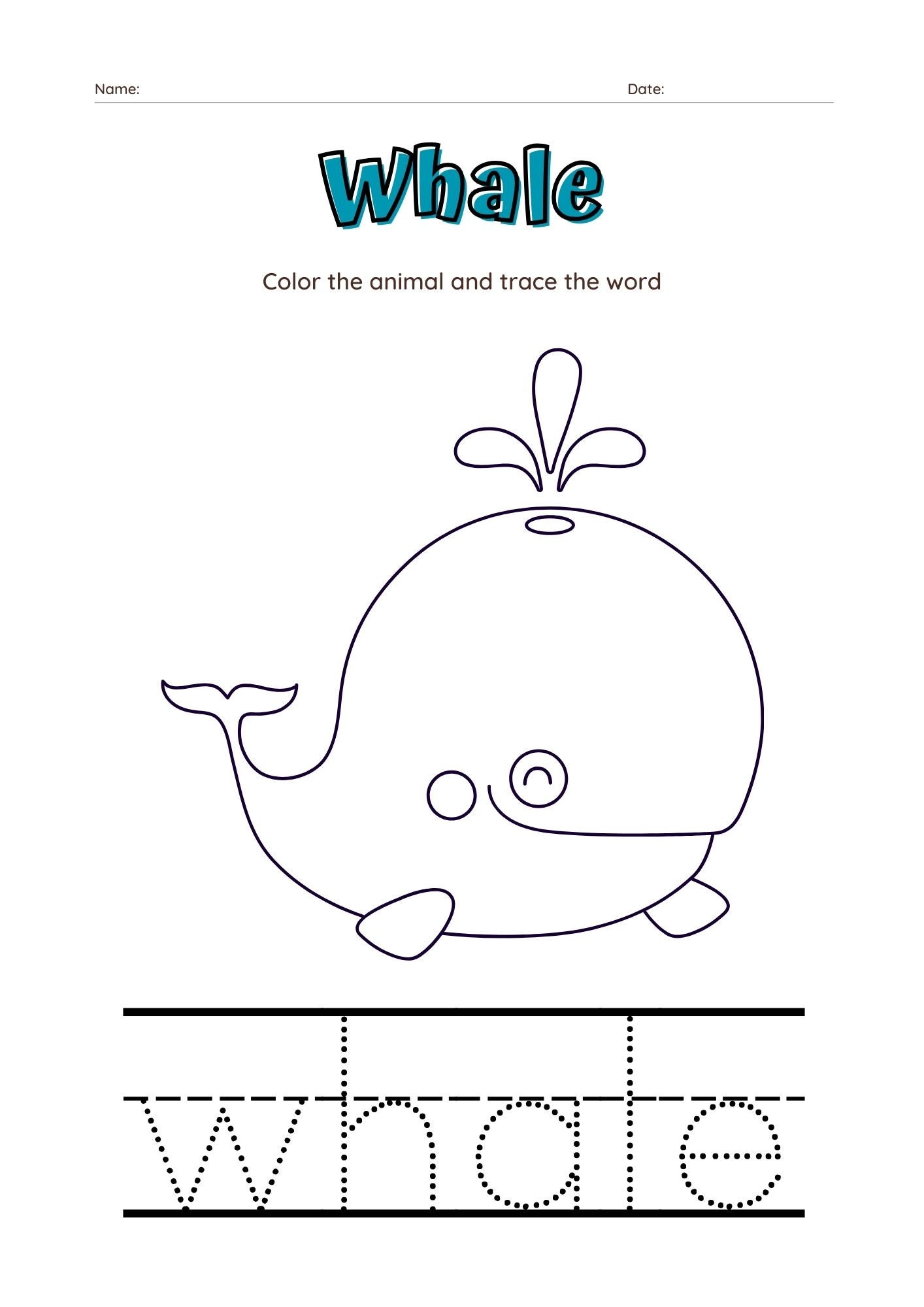 Animal Alphabet ABC Coloring & Tracing Worksheets - Learn With A to Z ...