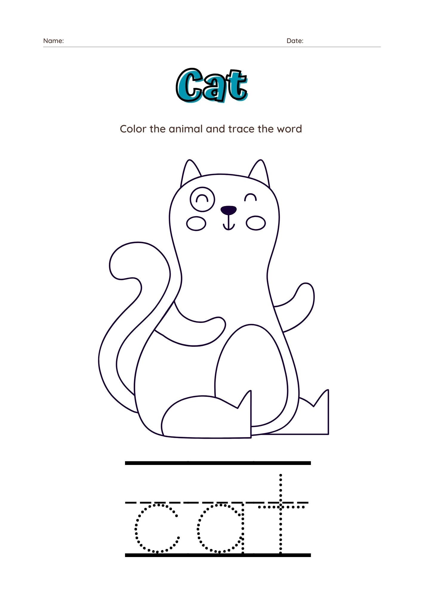 Animal Alphabet ABC Coloring & Tracing Worksheets - Learn With A to Z ...