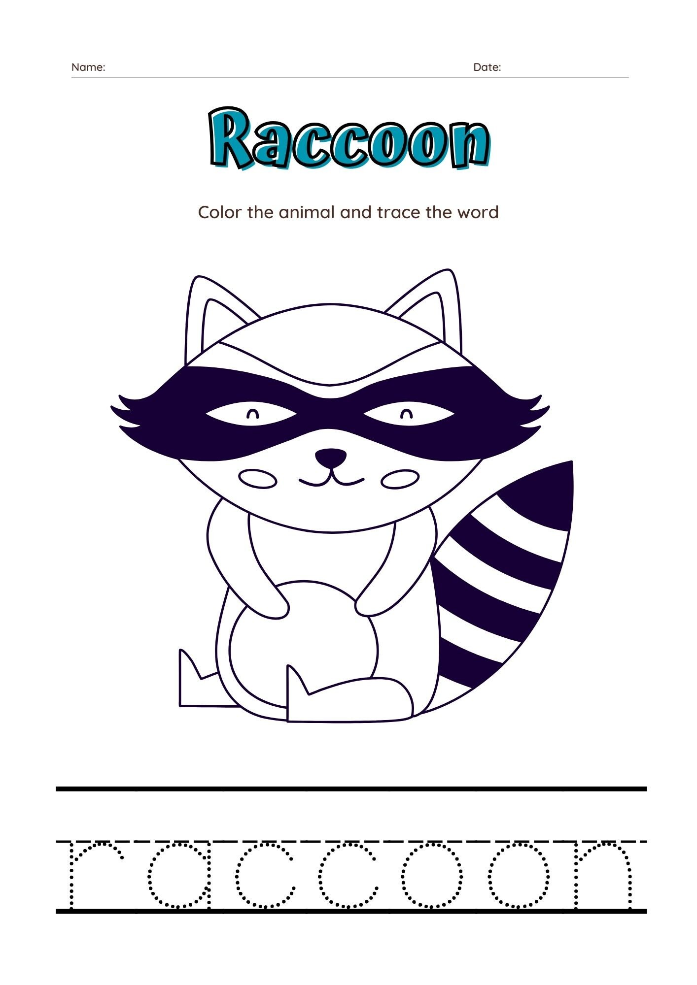 Animal Alphabet ABC Coloring & Tracing Worksheets - Learn With A to Z ...