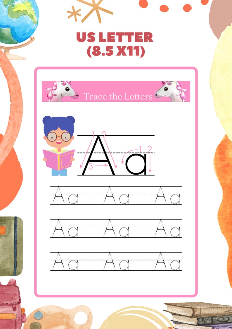 Alphabet Tracing, Printable Alphabet Letter Tracing Worksheets, A to Z ...