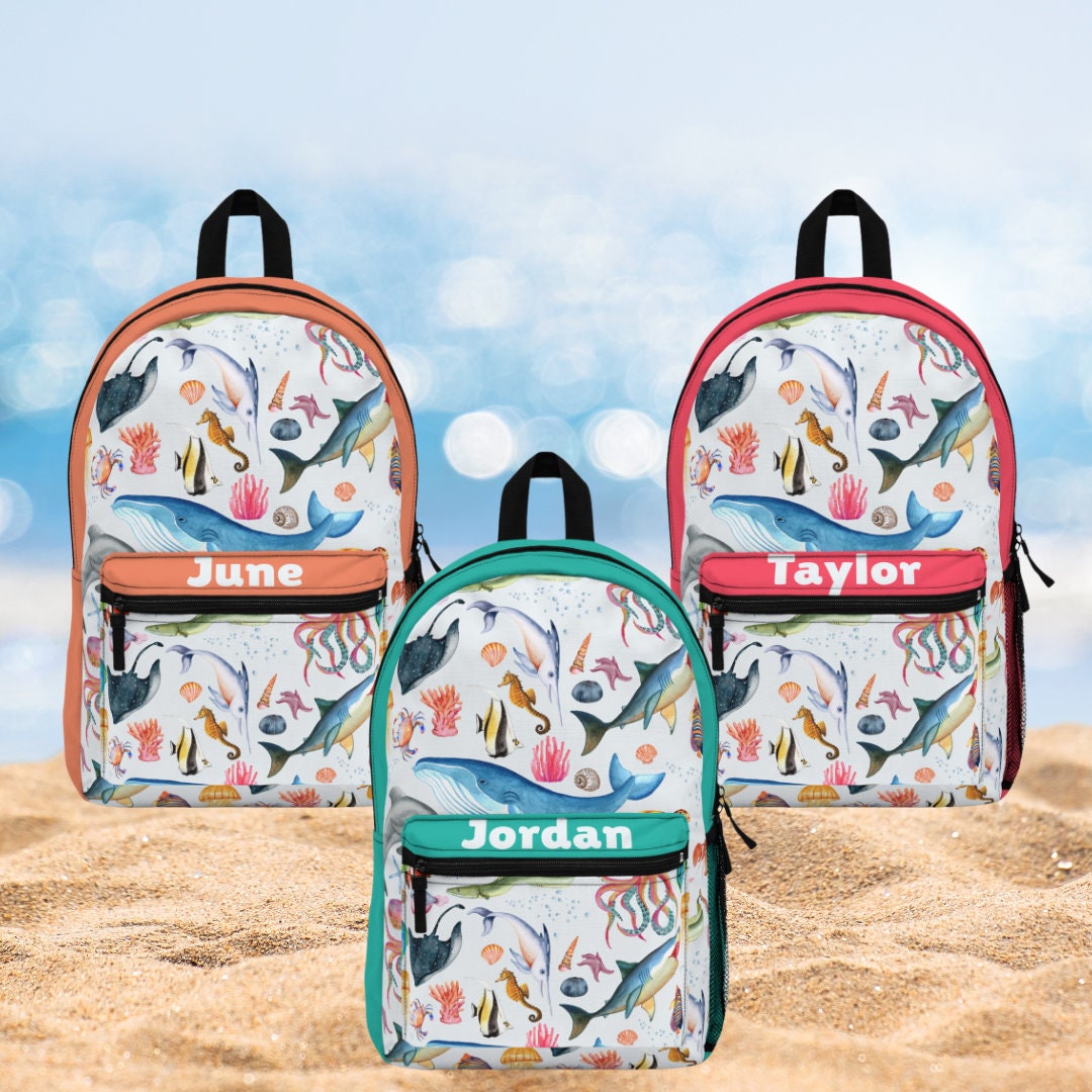 Personalized Ocean Backpack - Custom Sea Theme Bag for Travel and ...