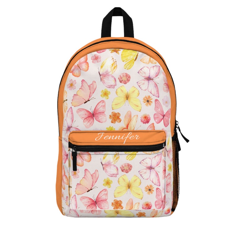 Personalized Butterflies & Flowers Backpack - Floral School Bag, Nature ...