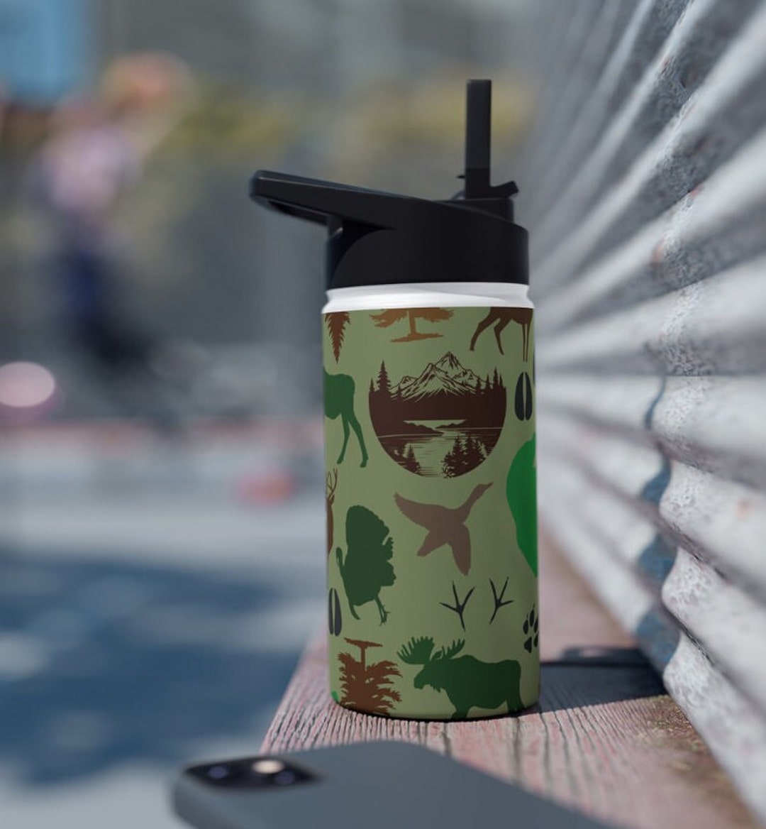 Personalized Hunting Camouflage Stainless Steel Water Bottle, Standard ...