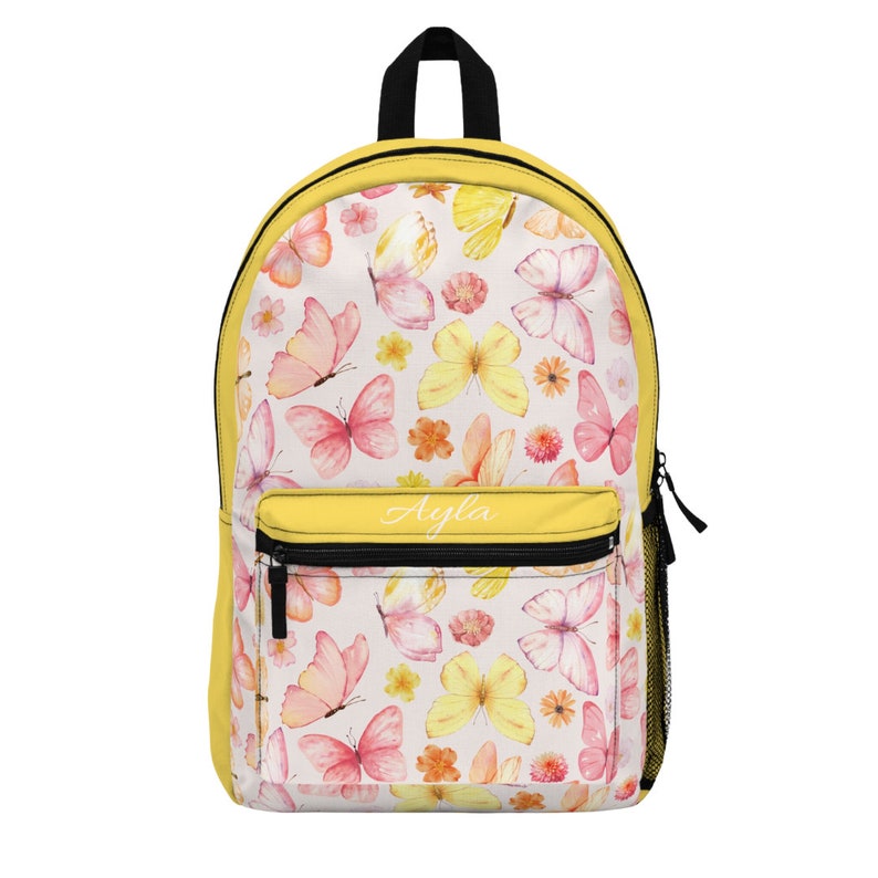 Personalized Butterflies & Flowers Backpack - Floral School Bag, Nature ...