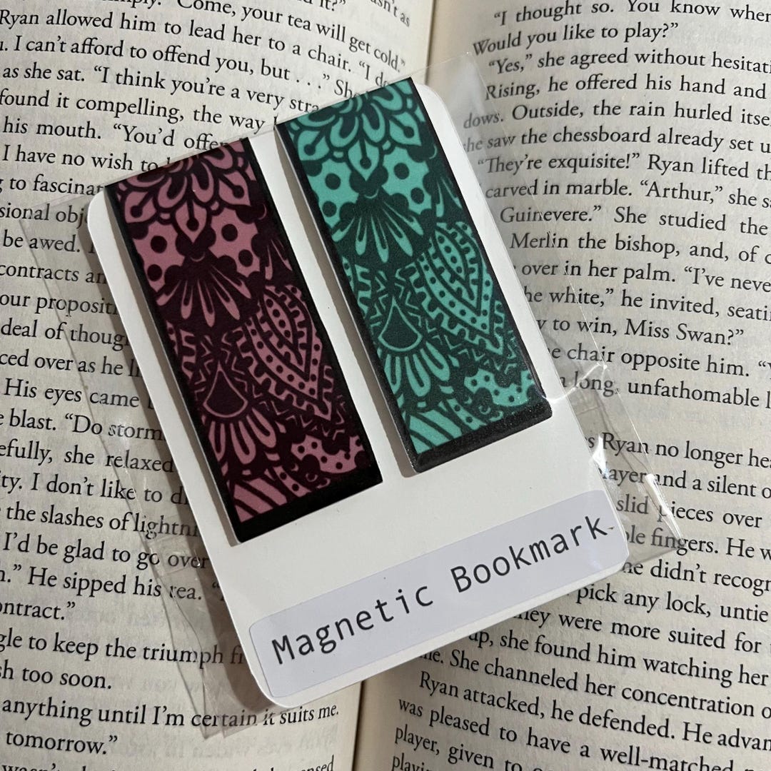 Maroon and Teal Magnetic Bookmarks - Etsy