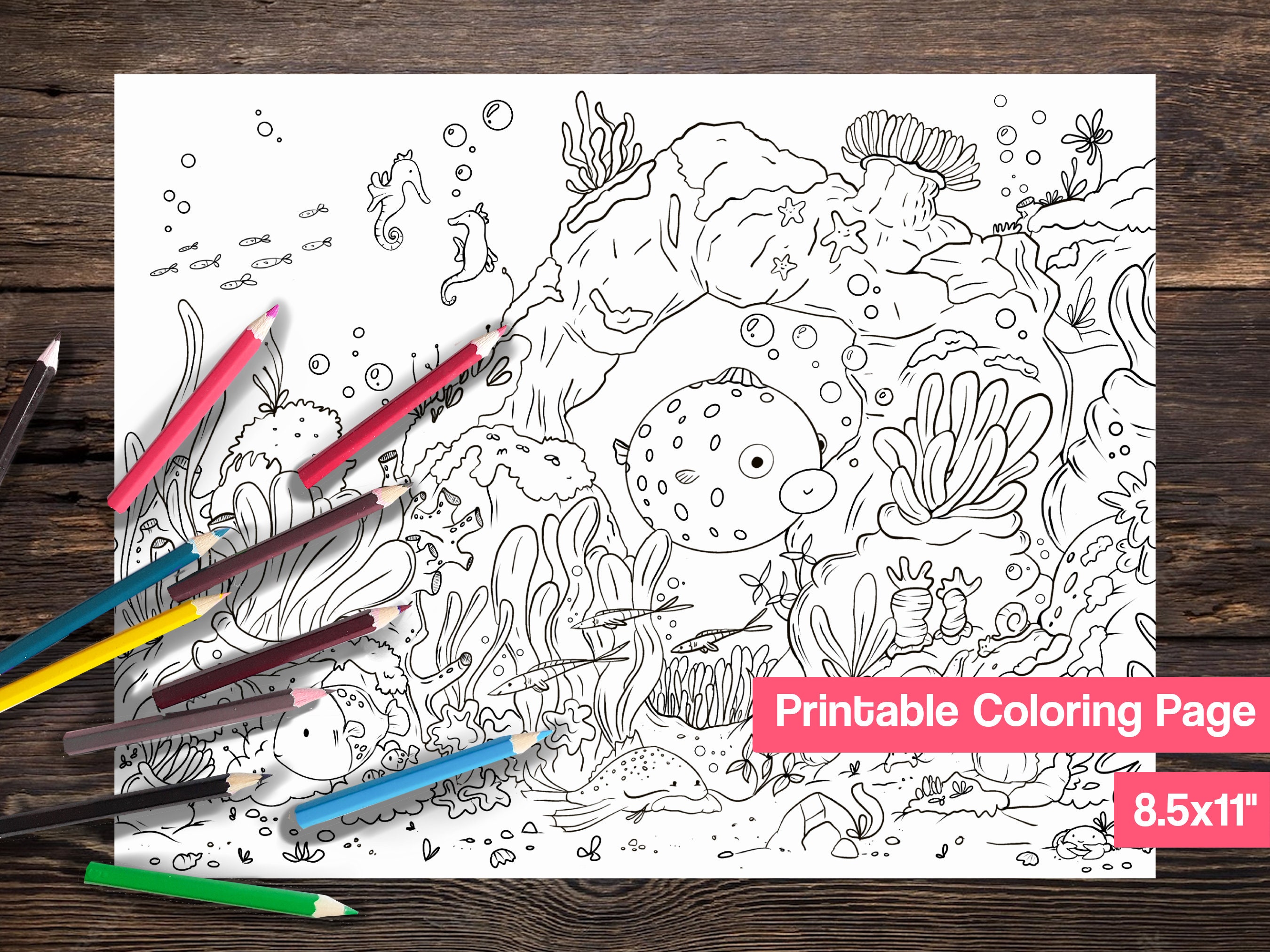 Ocean Water Coloring Page