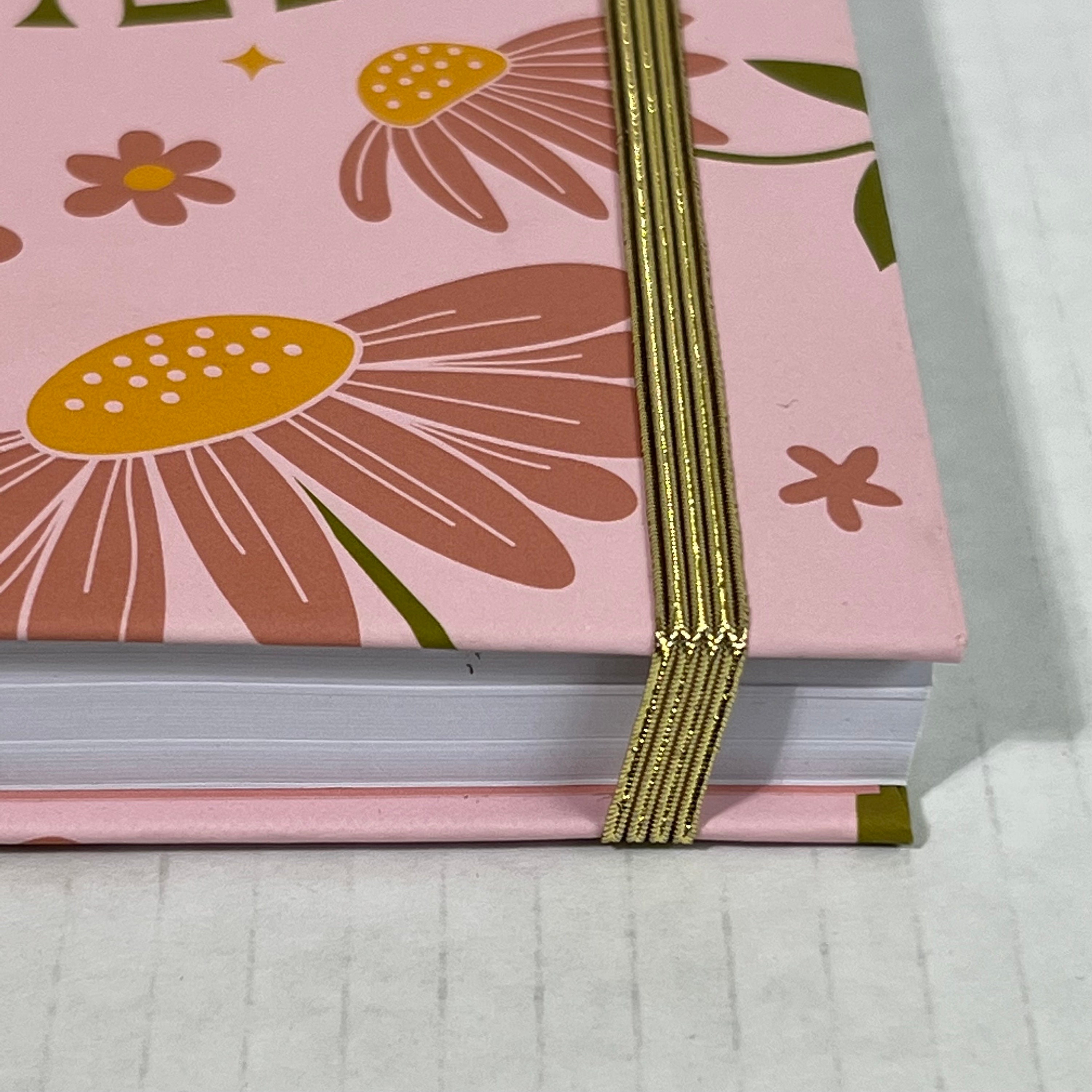 Daisy Flower Child Lined Spiral Hardcover Journal, Floral Spring Hippie ...