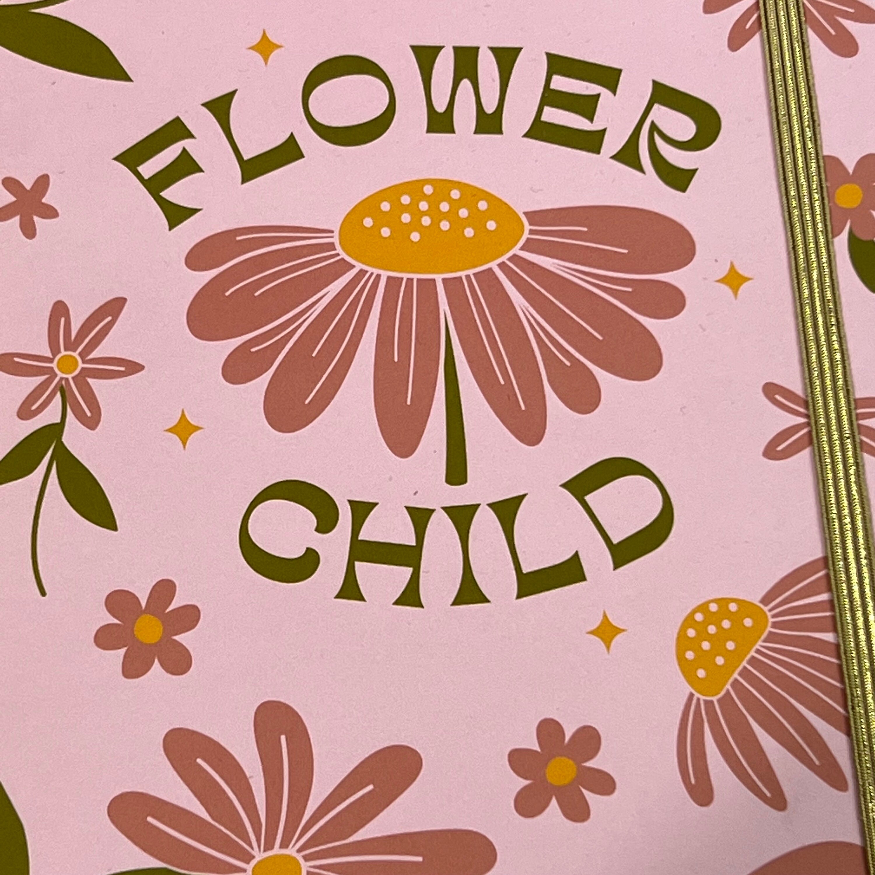 Daisy Flower Child Lined Spiral Hardcover Journal, Floral Spring Hippie ...