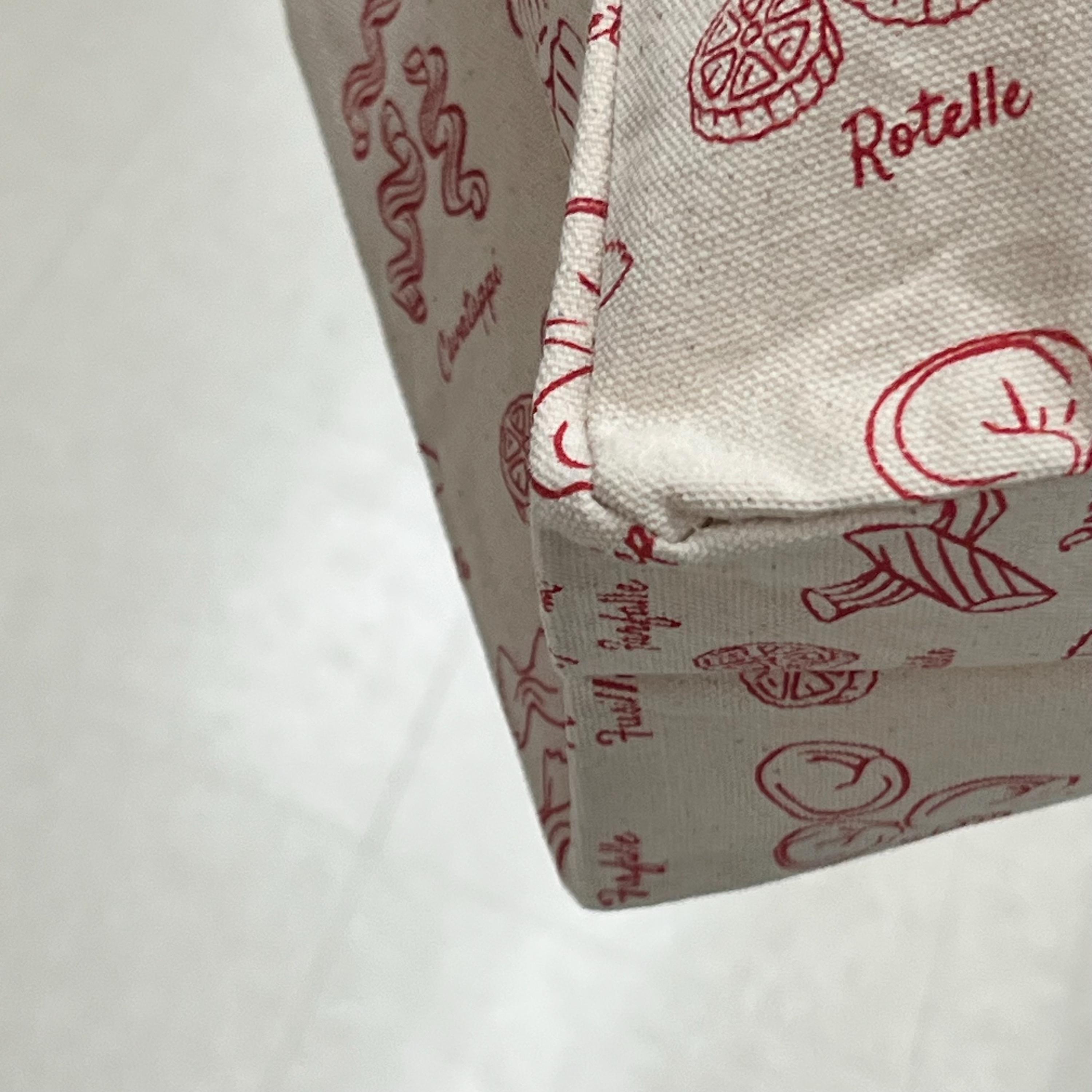 PASTA Cotton Canvas Tote Shopping Bag Cream Red Ecofriendly Chef Foodie ...
