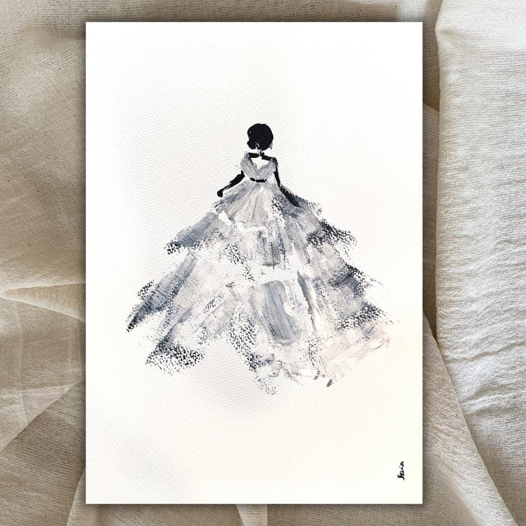 ABSTRACT GOWN ART | Ball Gown Painting | Minimal Fashion Art | Timeless ...