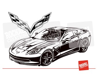 Corvette Cricut Embroidery - Etsy