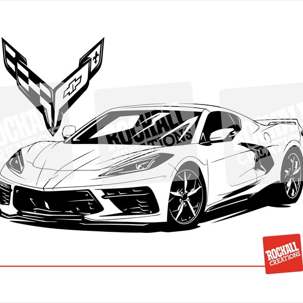 Corvette C8 Embroidery Logo - Etsy Canada