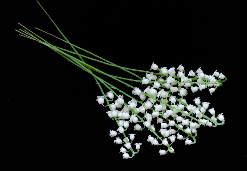 7 Stems Real Touch Artificial White Lily of the Valley Bouquet Wedding ...
