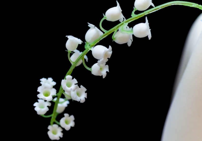 7 Stems Real Touch Artificial White Lily of the Valley Bouquet Wedding ...