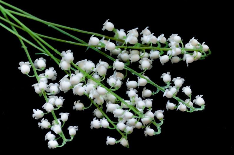 7 Stems Real Touch Artificial White Lily of the Valley Bouquet Wedding ...