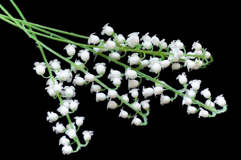 7 Stems Real Touch Artificial White Lily of the Valley Bouquet Wedding ...
