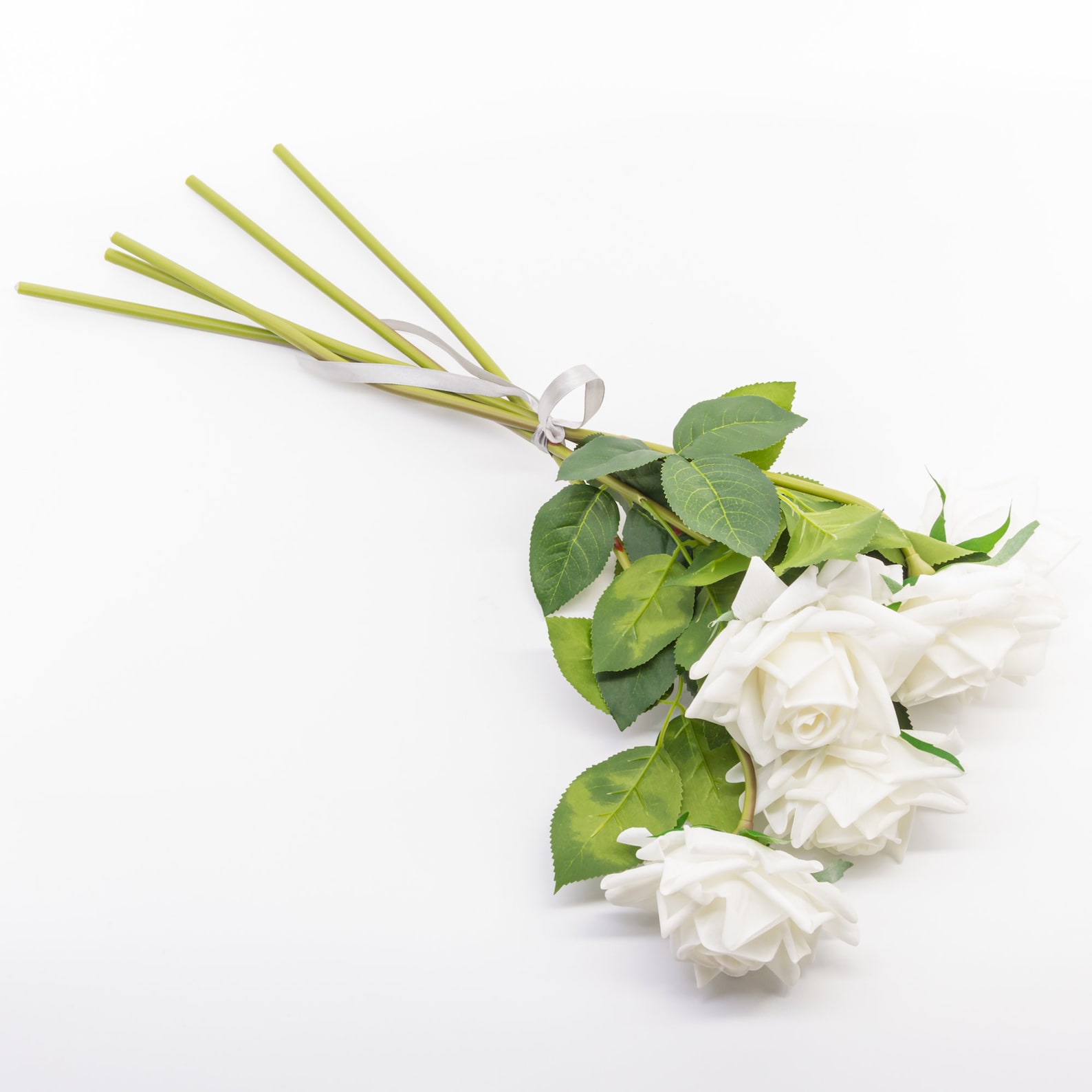 Authentic Touch of White Artificial Roses Wedding Bouquet - Etsy
