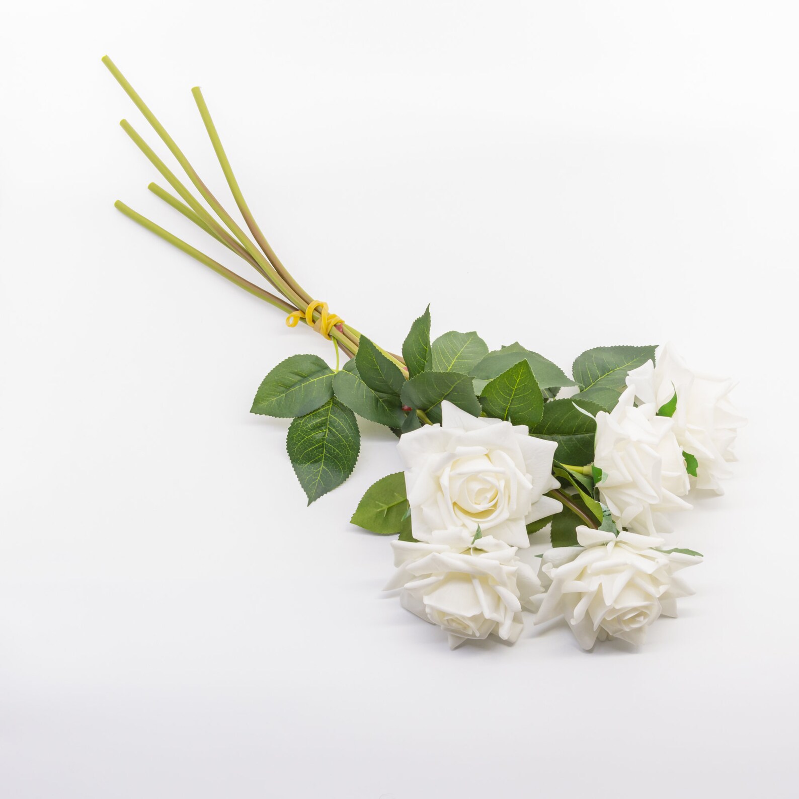 Authentic Touch of White Artificial Roses Wedding Bouquet - Etsy
