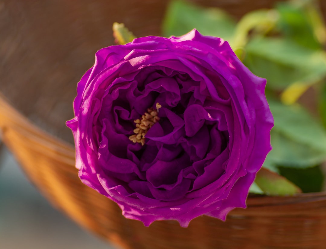 Real Touch Purple Roses. Artificial Austin Rose. Wedding Flowers ...