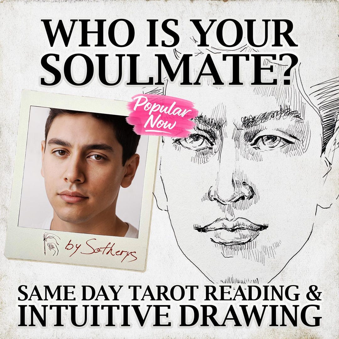 Psychic Soulmate Portrait & Tarot Reading: Same Day Clairvoyant Art - Etsy