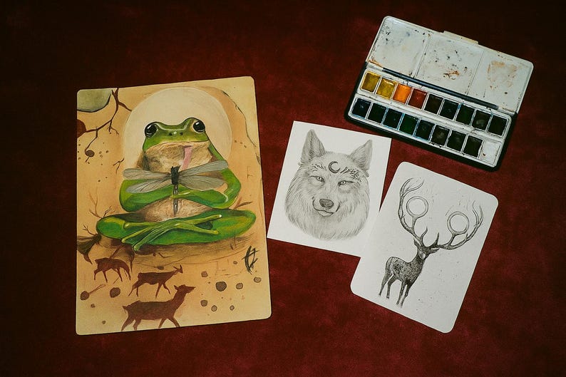 Animal Totem Portrait & Reading | Personalized Power Animal Art and ...