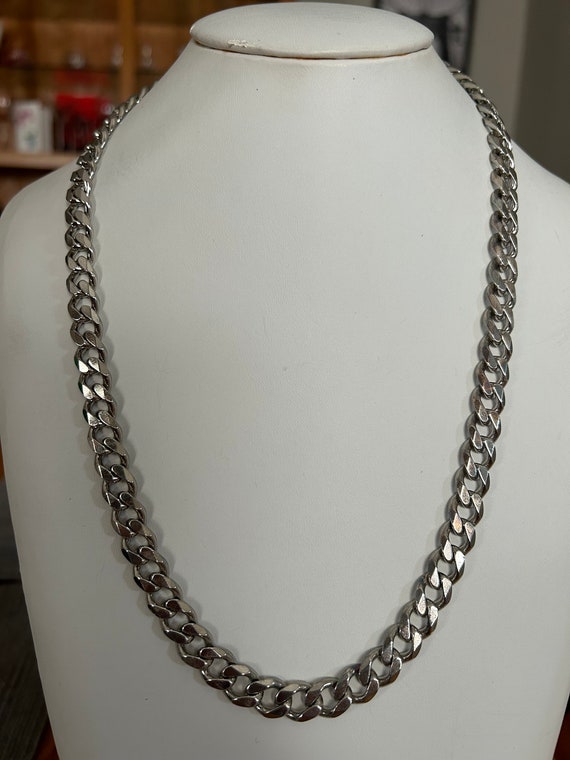 Sterling Silver Heavy Curb Chain, 24" - Gem