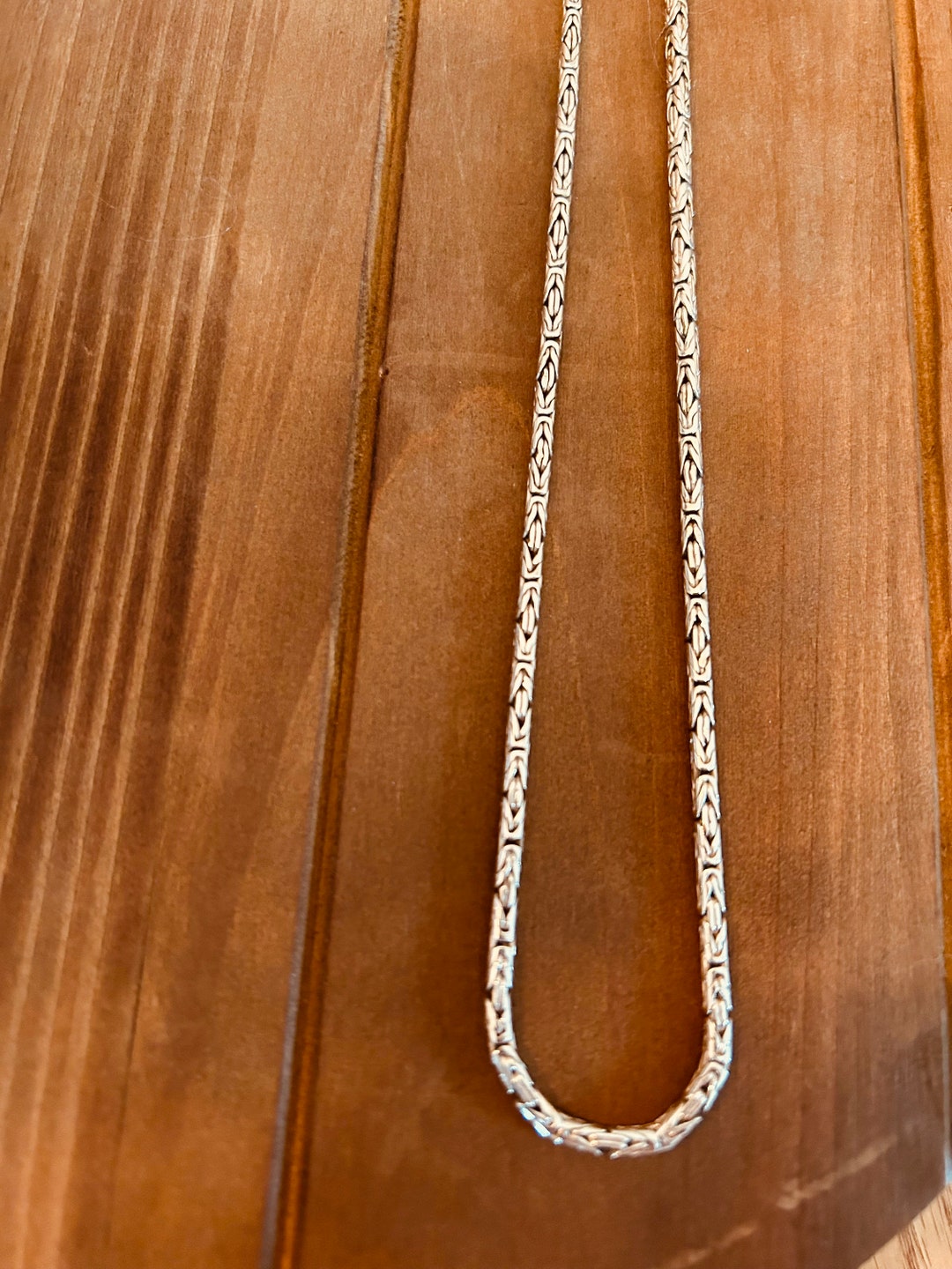Chaîne byzantine carrée de 24 po en argent sterling - Etsy France