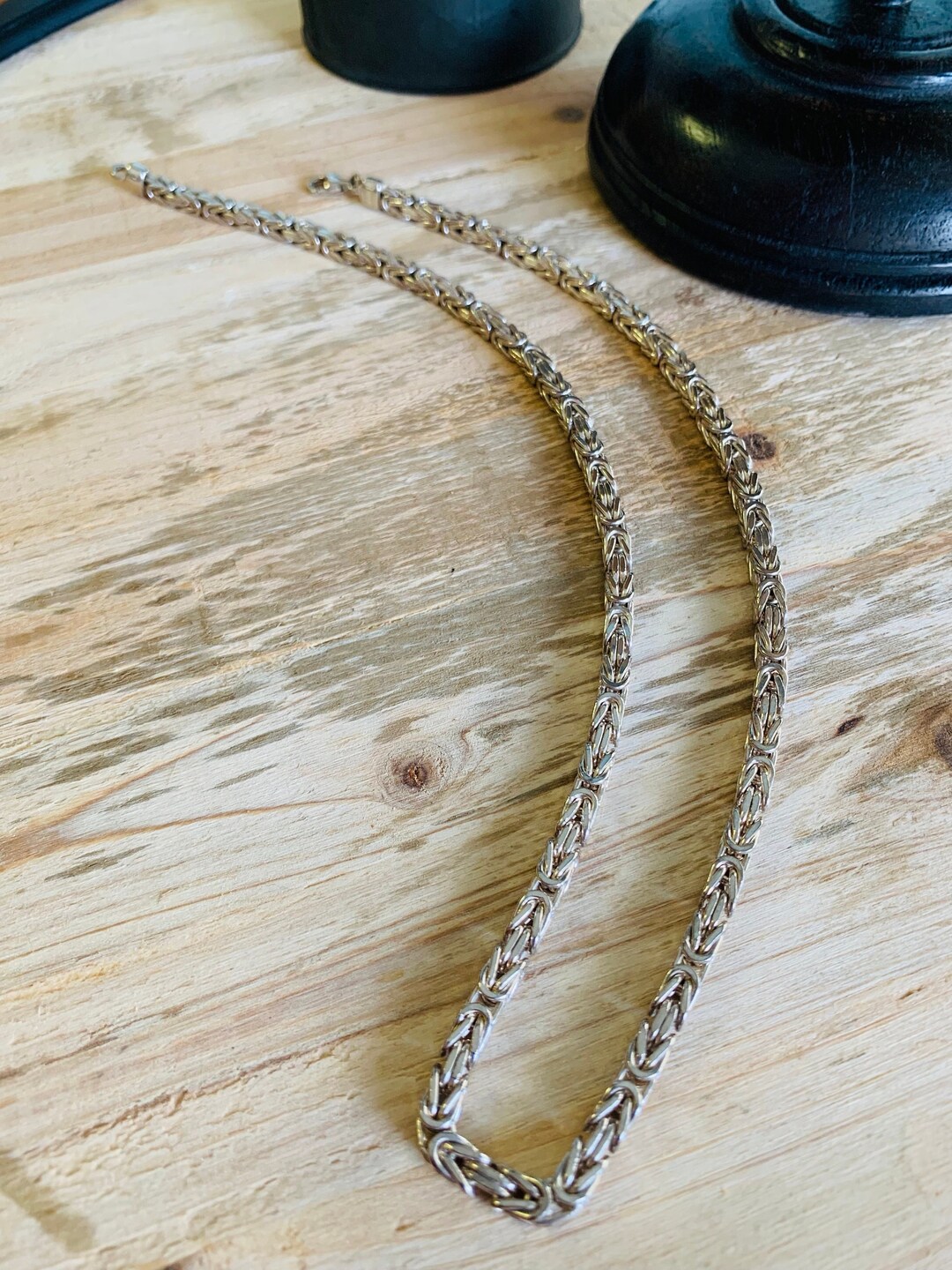 Sterling Silver Byzantine Chain 20" - Etsy
