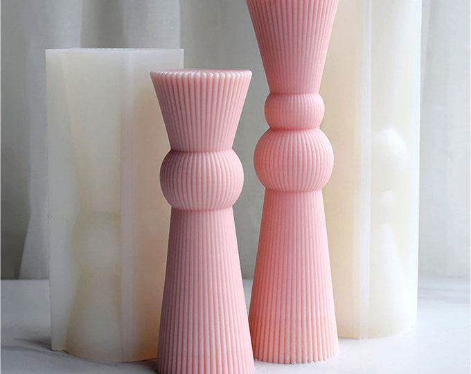 Geometric Diamond Pattern Cylinder Aromatherapy Candle Silicone Mold ...