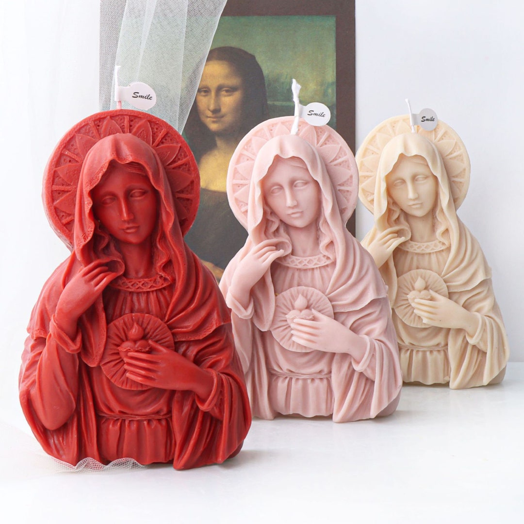 Bust of Our Lady Scented Candle Silicone Mold,virgin Mary Catholic ...