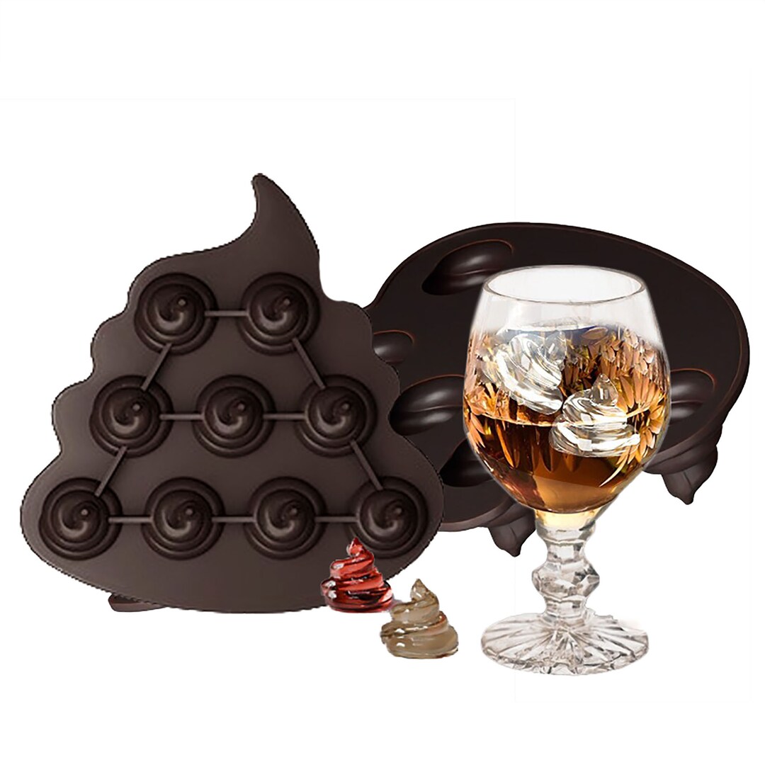 Spoof Poop Whiskey Ice Compartment Ice Cube Silicone Mold Poop ...