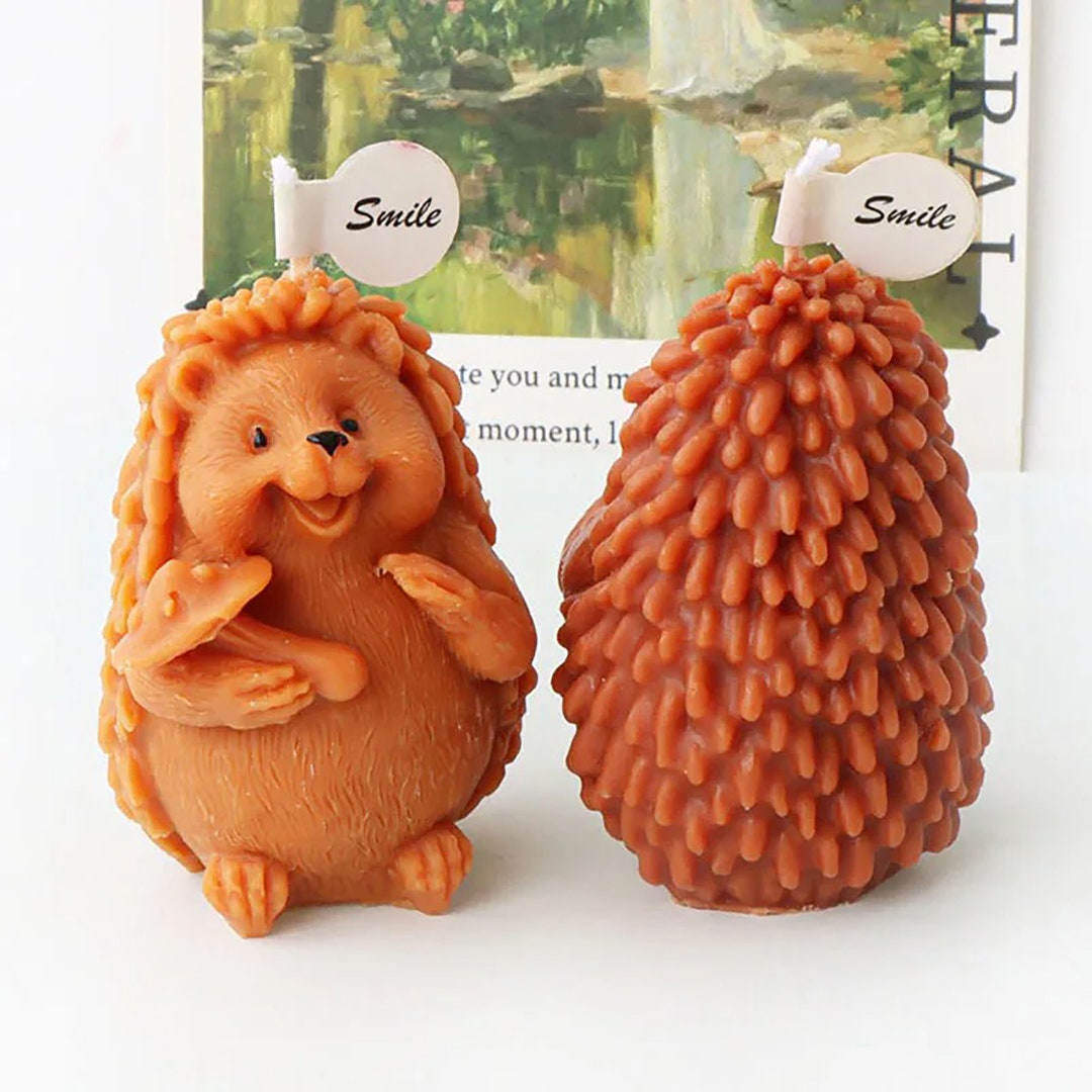 3D Hedgehog Aroma Candle Silicone Mold Standing Animal Hedgehog Gypsum ...