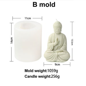 Buddha Statue Candle Silicone Mold, Buddhist Monk Maitreya Statue ...