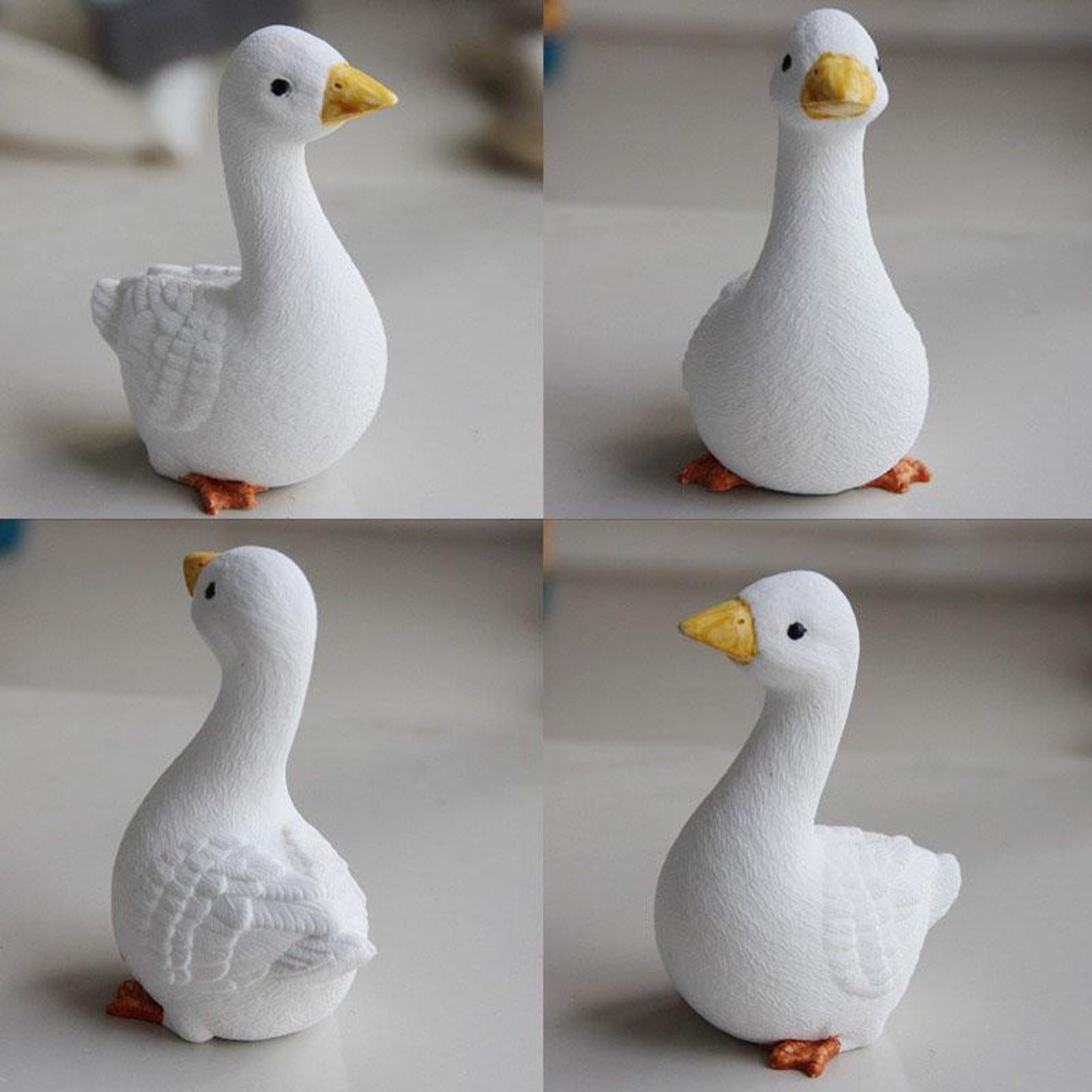 3D Large White Goose Aroma Plaster Ornament Silicone Mold DIY Duck ...