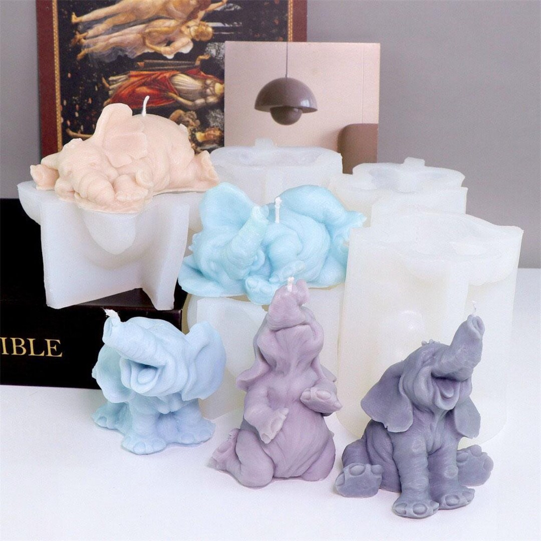 Yelling Elephant Aroma Candle Silicone Mold: DIY Stand up Cute Animal ...