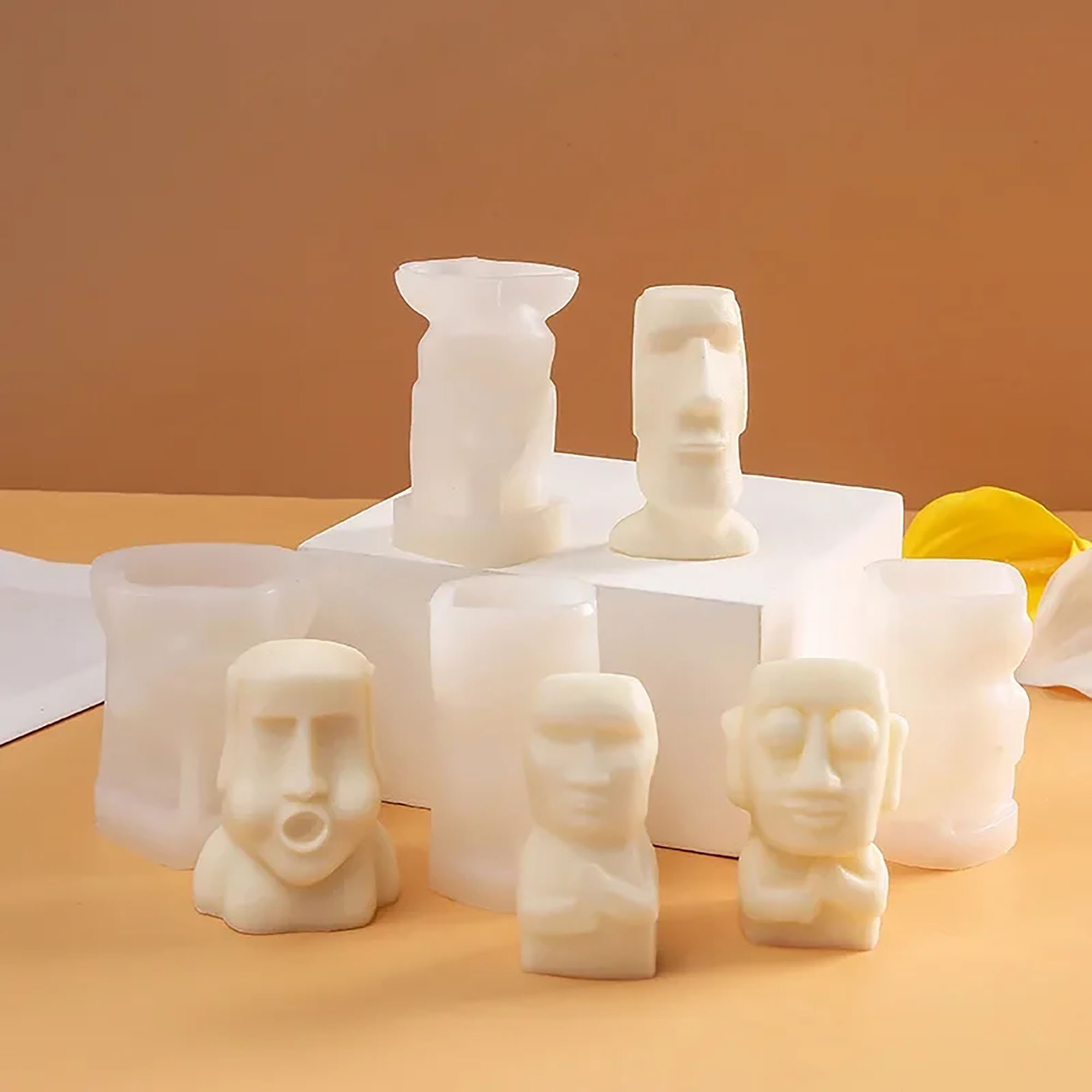 Moai Stone Human Body Sculpture Aromatherapy Candle Mold, Easter Island ...