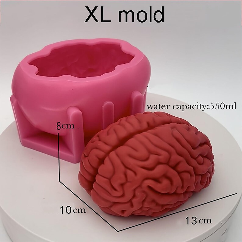 3D Human Brain Organ Candle Silicone Mold Diy:halloween Brain Candy ...
