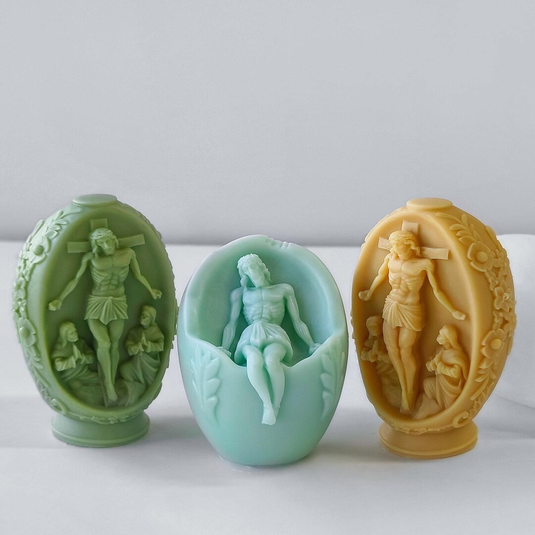 Easter Jesus Virgin Statue Aroma Candle Silicone Mold Diy Easter Egg ...