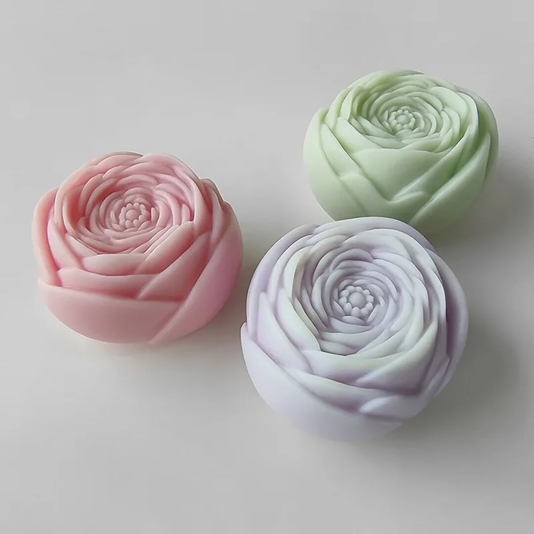 Rose Bud Aromathic Candle Silicone Mold Bud Flower Handmade Plaster ...