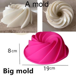 DIY Large Whirlwind Donut Candle Silicone Mold ，geometric Rotating Wave ...