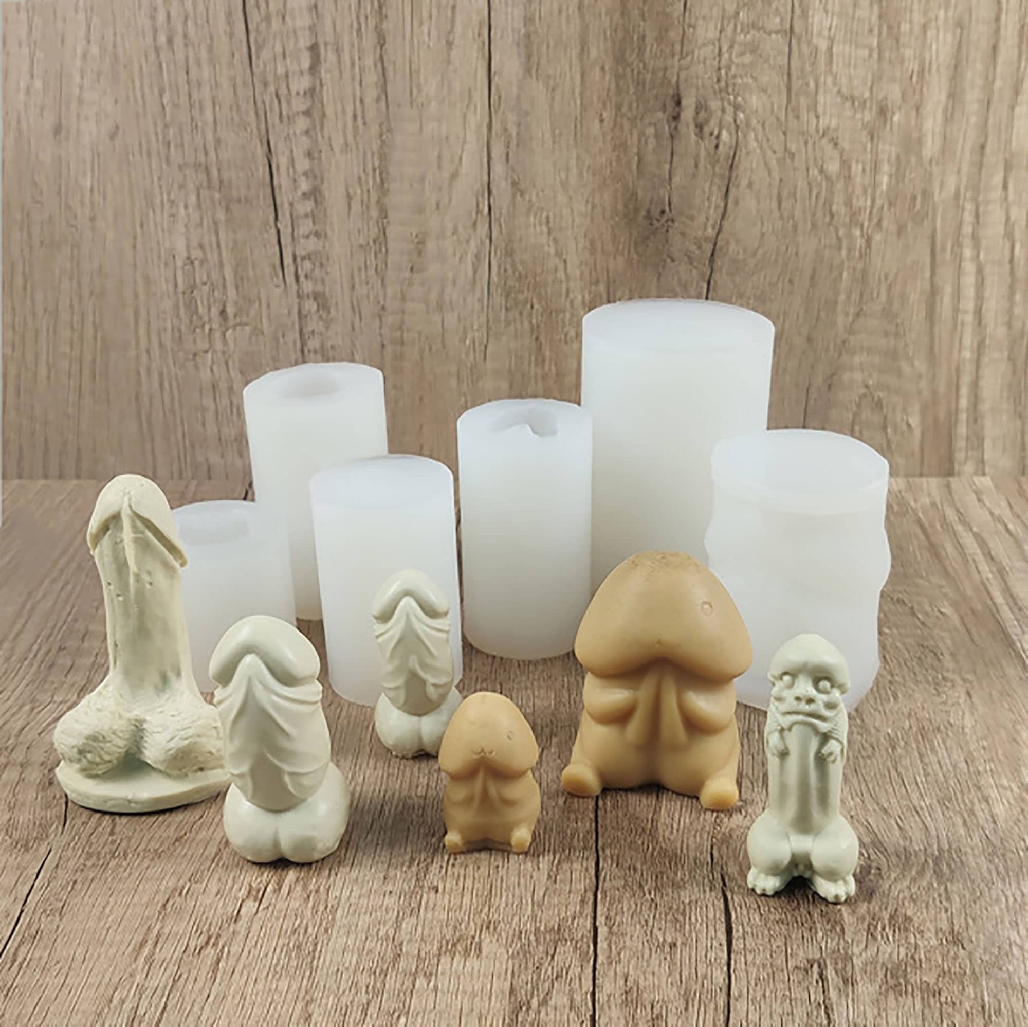 Male Penis Testicle Candle Silicone Mold, Sex Organ Dick Fondant Cake ...