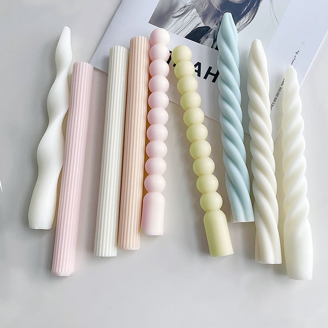 Geometric Spiral Strip Thread Ball Cylinder Candle Mold, for Handmade ...