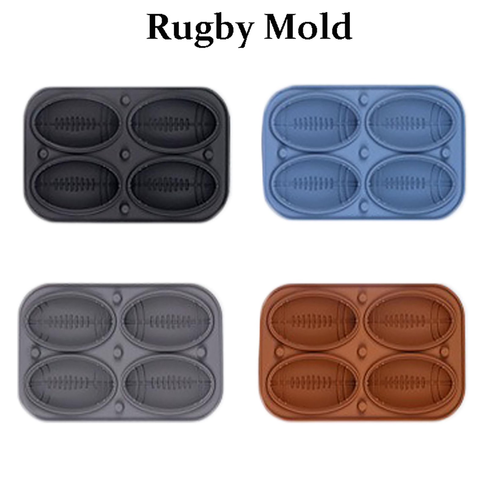 Sports Ice Cube Silicone Mold: Baseball, Tennis, Rugby, Soccer Ice Ball ...