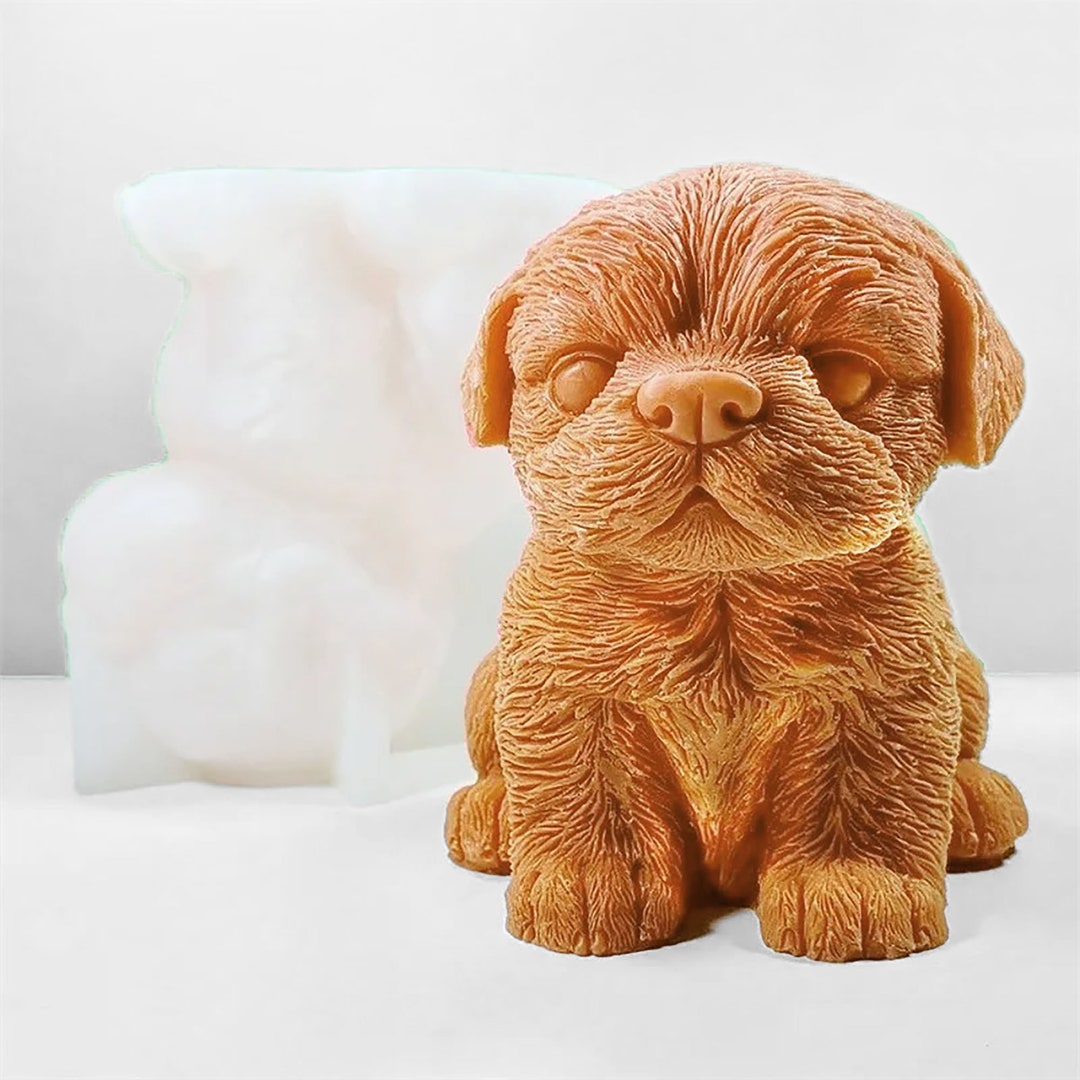 Large Dog Teddy Aroma Candle Silicone Mold Cute Animal Handmade Making ...
